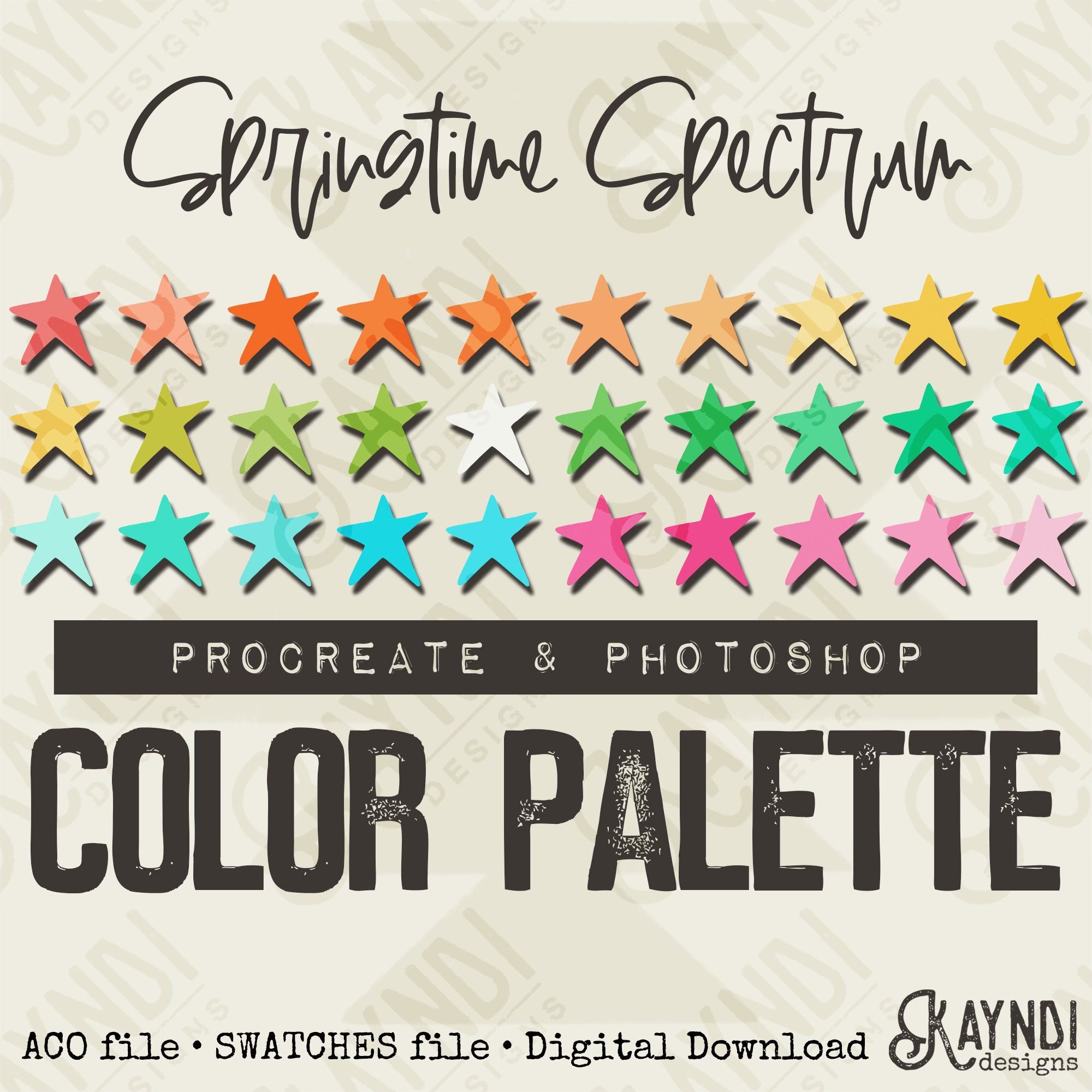 Springtime Spectrum Swatches iPad Design Procreate & Photoshop Color P ...